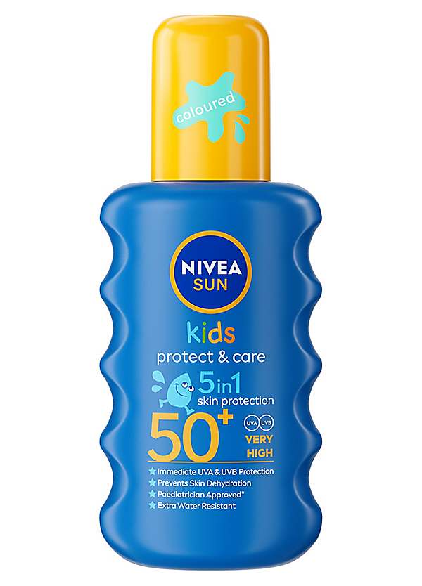 Nivea Sun Kids Protect Care SPF50 Sun Cream Spray 200ml Freemans